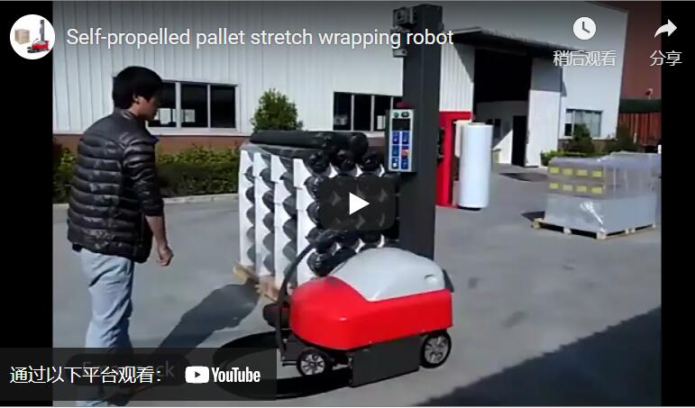 Self propelled pallet stretch wrapping robot - emanvideo