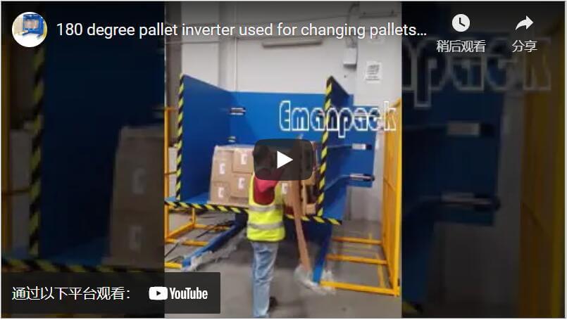 180 degree pallet inverter used for changing pallets and removing ...