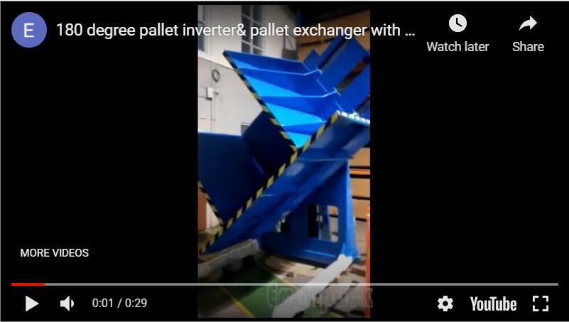 180 degree pallet inverter& pallet exchanger with dual clamper - emanvideo