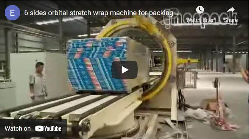 6 sides orbital stretch wrap machine for packing gypsum boards and MDF ...
