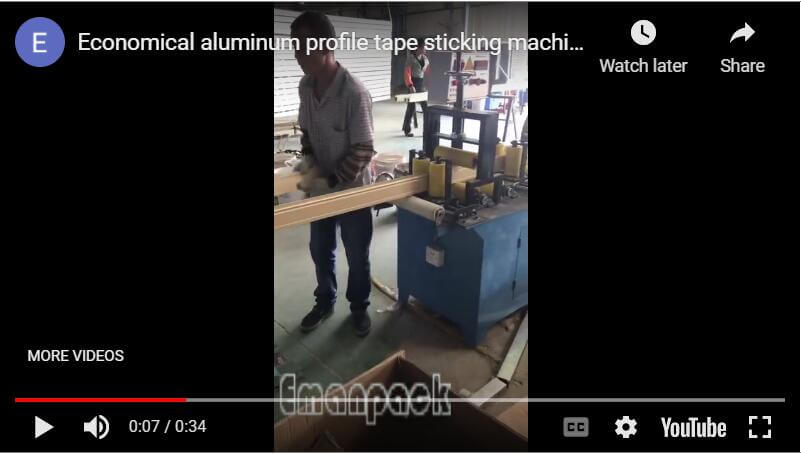 Economical aluminum profile tape sticking machine - emanvideo
