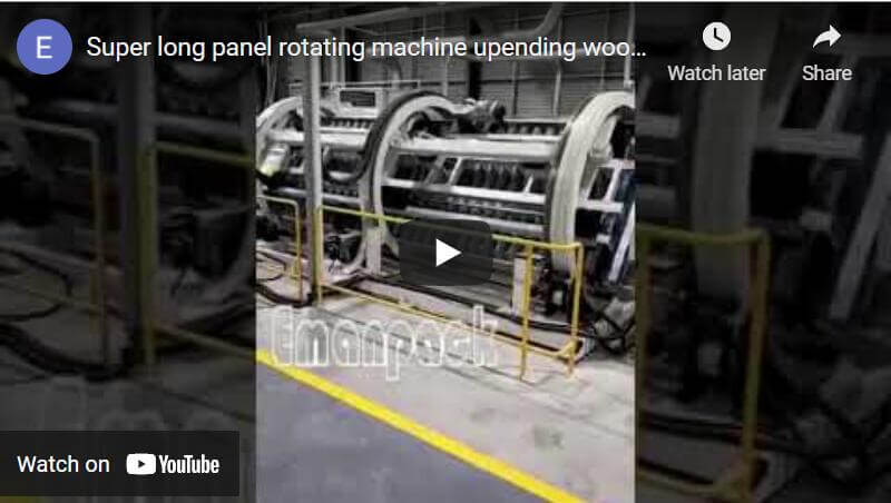 Super long panel rotating machine upending wooden panels and boards ...
